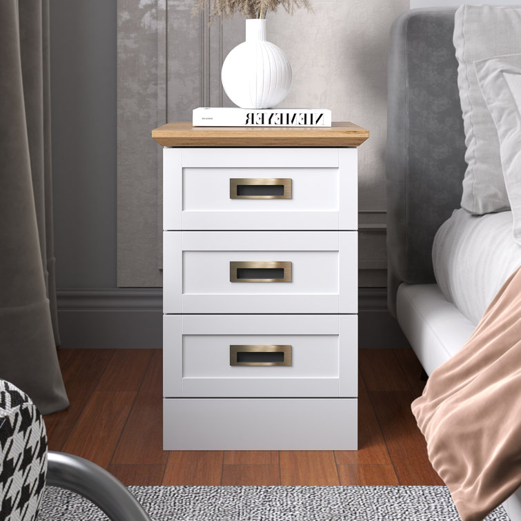 17 Stories Erison 3 Drawer Bedside Table & Reviews | Wayfair.co.uk